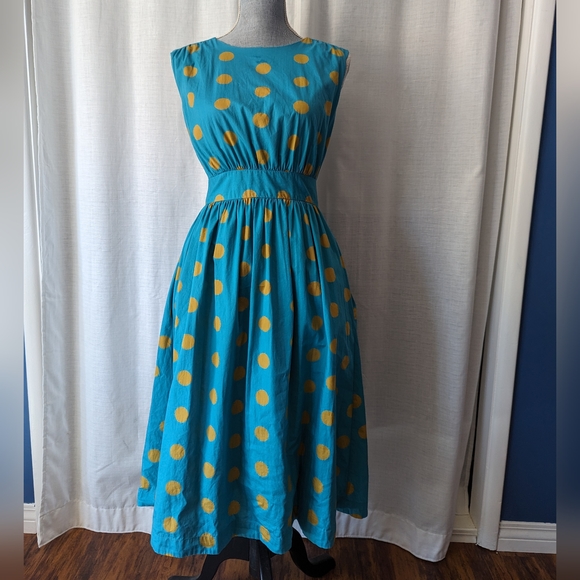 Emily & Fin | Dresses | Emily Fin Teal Polka Dot Dress | Poshmark